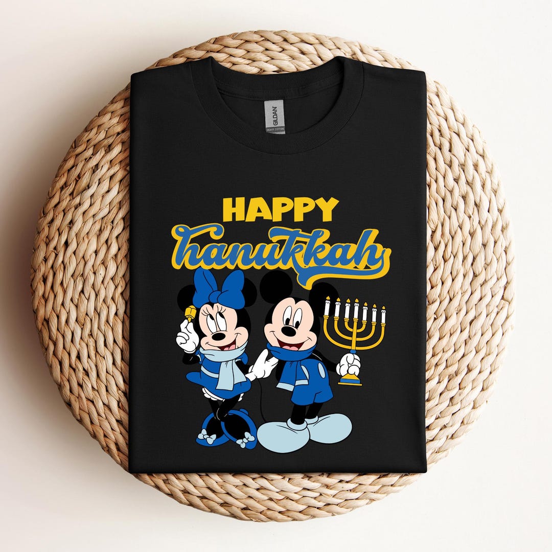 Happy Hanukkah Shirt, Mickey and Minnie Hanukkah Tee, Menorah and ...