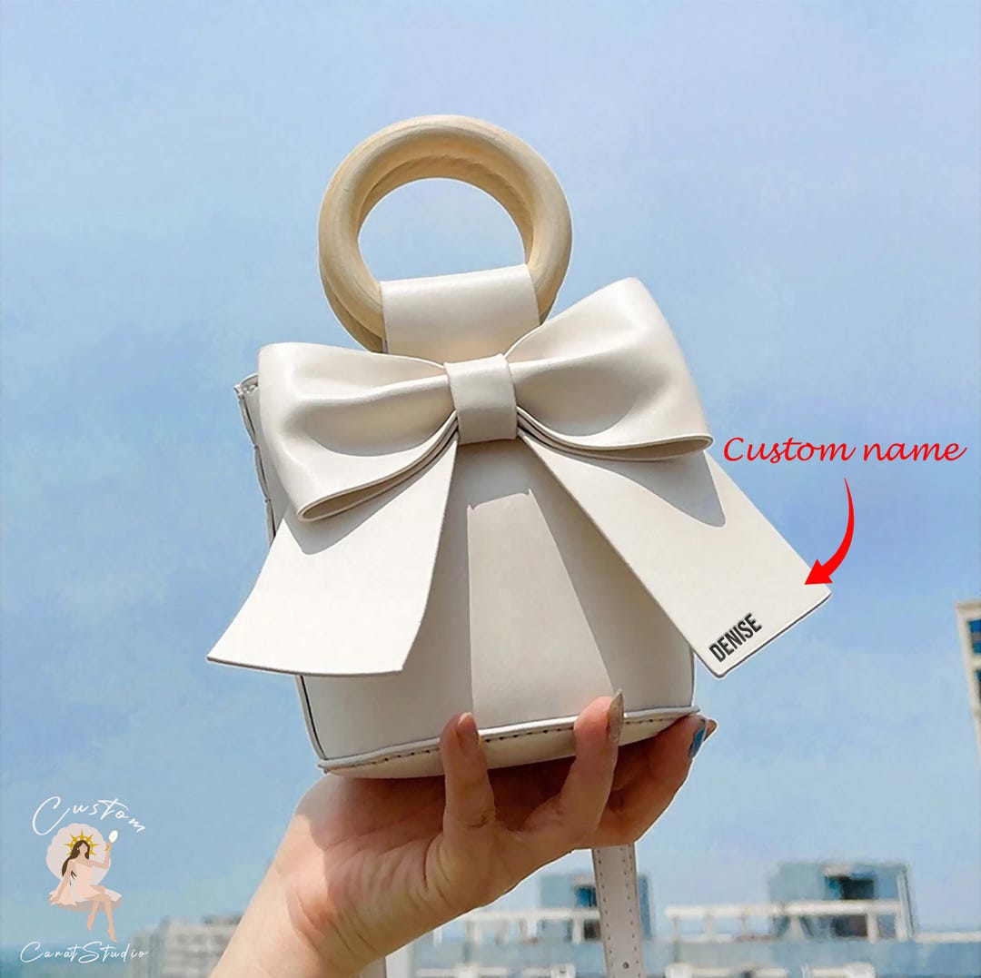 DIY Split Leather Bow Handbags for Women Bag Kit - Genuine Leather in ...