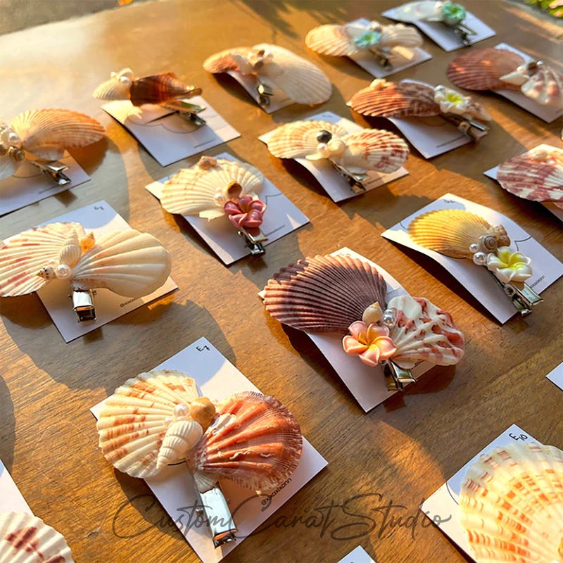 Sea Shell Hair Clips - Etsy