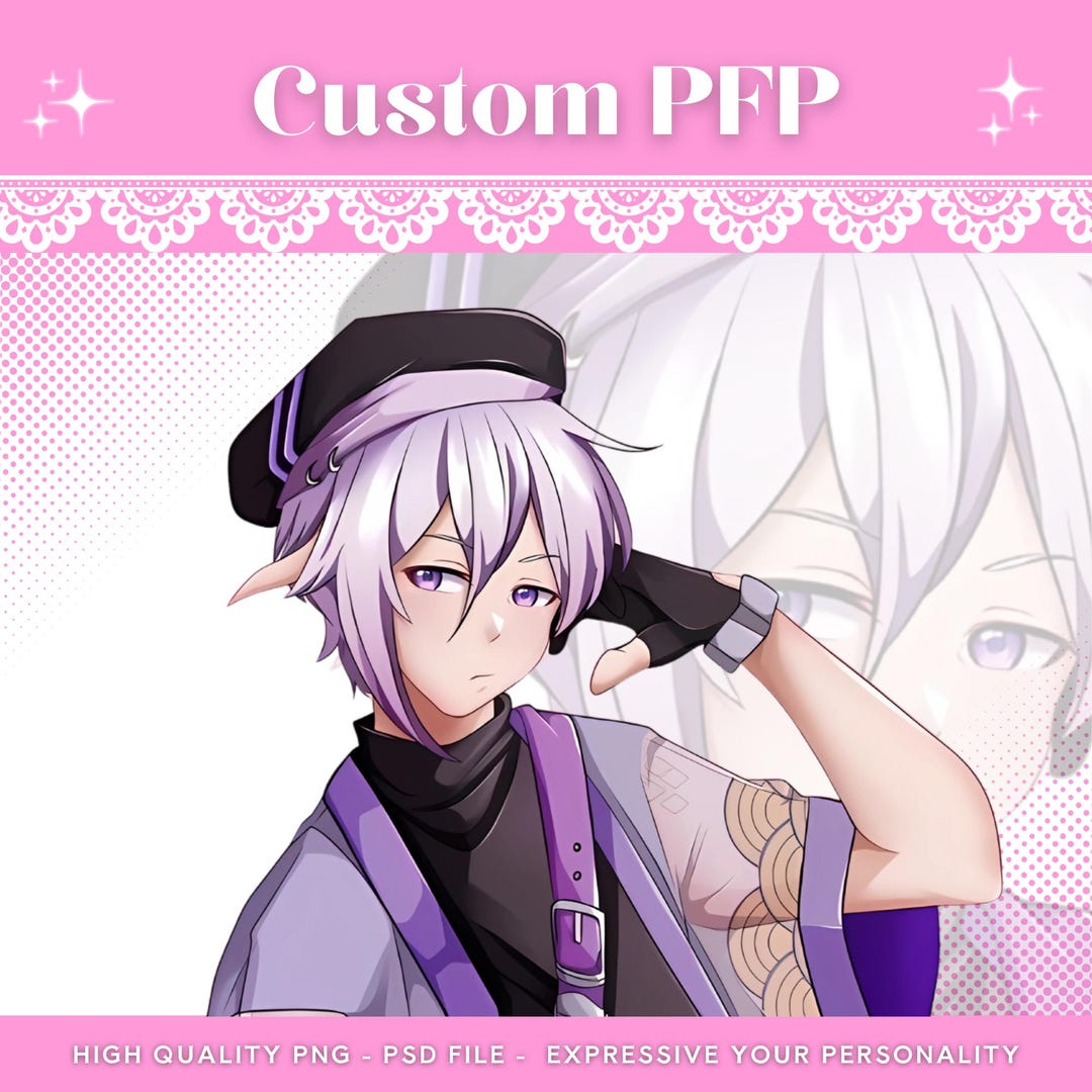 Custom Anime Vtuber PFP: Hand-drawn Profile Avatar (PNG & PSD File) - Etsy