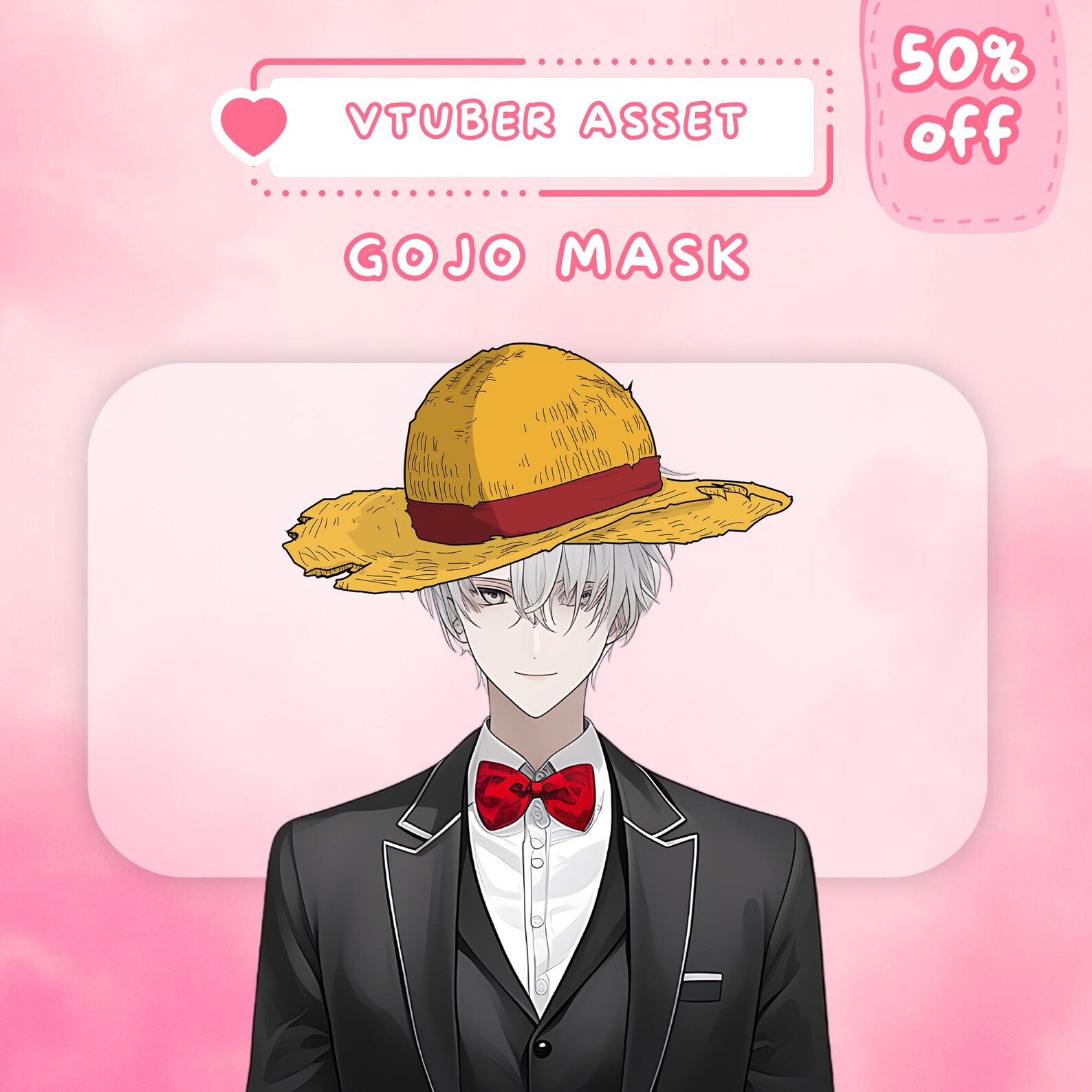 Pirate Straw Hat Inspired by Luffy Vtuber Asset Fully Rigged Adventure ...