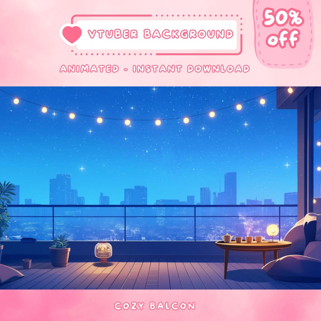 Vtuber Animated Background for Twitch, Cozy Balcon House, Stream ...