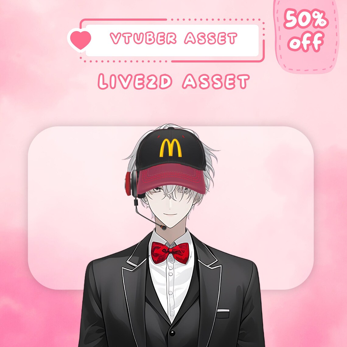 Vtuber Asset | Vtuber Head Asset | Rigged Fast Food Hat | Premade ...
