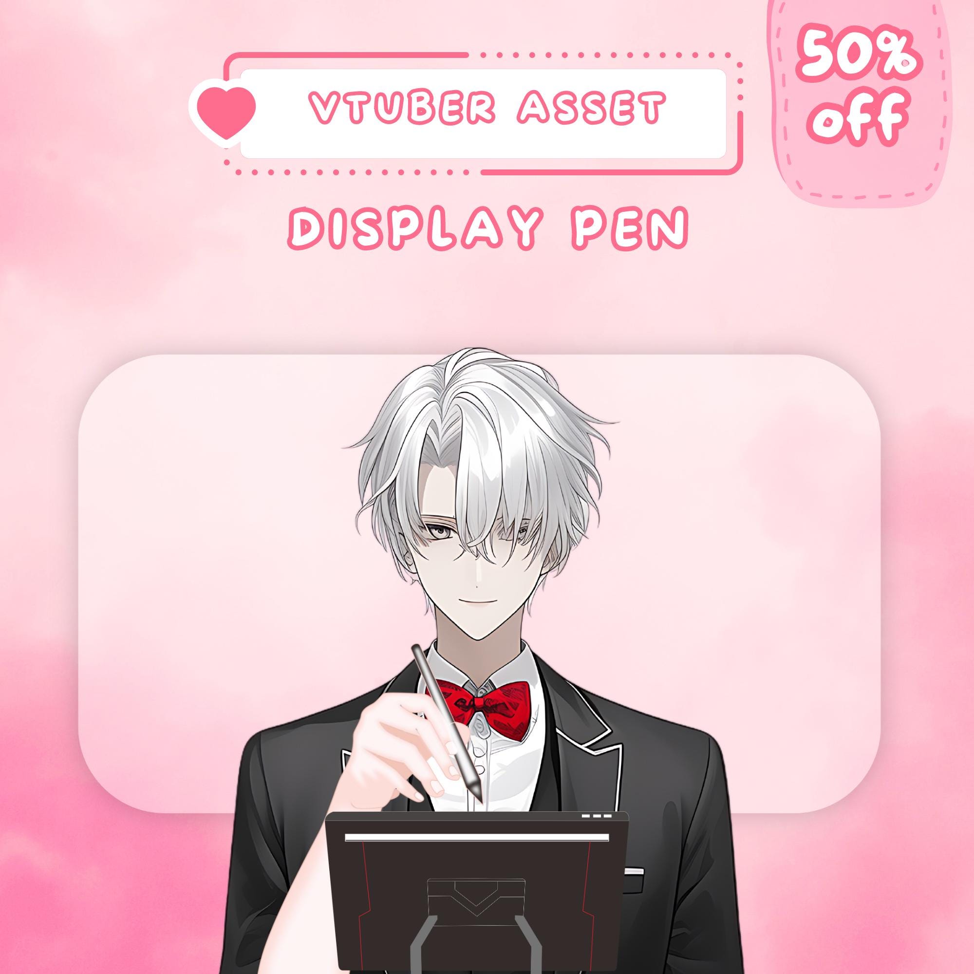 Vtuber Asset Pen Display | Anime Tablet PNG Digital Download for Artist ...
