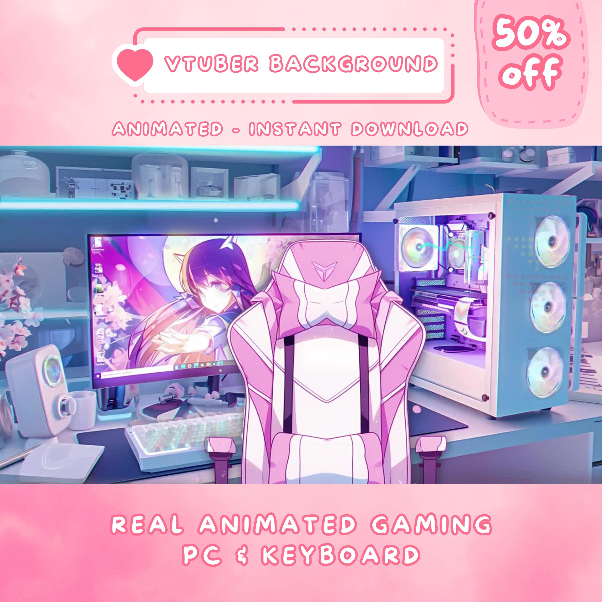 Gaming Room Animated Stream Background Vtuber Studio Scene Dynamic ...