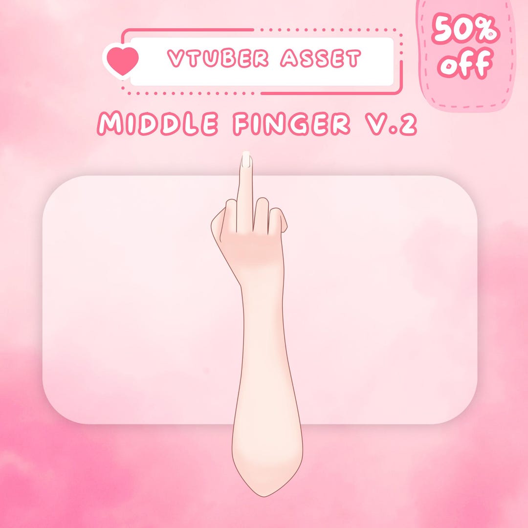 Vtuber Asset Vtuber Hand Asset, Rigged Flipping off Hand, Hand Sign ...