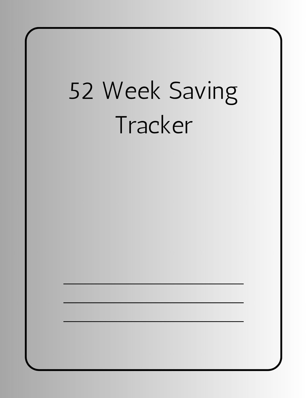 52 Week Savings Tracker - Etsy