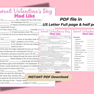 Valentine's Day Mad Libs Printable, Fun Valentine's Activity for Kids ...