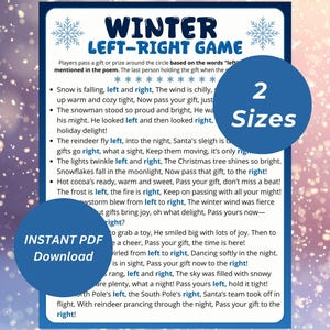 Winter Left Right Game Pass the Gift Prize Exchange Game for Family ...