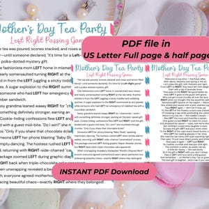 Mother's Day Tea Party Game: Left Right Passing Game (PDF) - Etsy