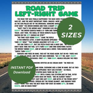 Road Trip Left Right Game: Family Travel Activity (PDF Pattern) - Etsy