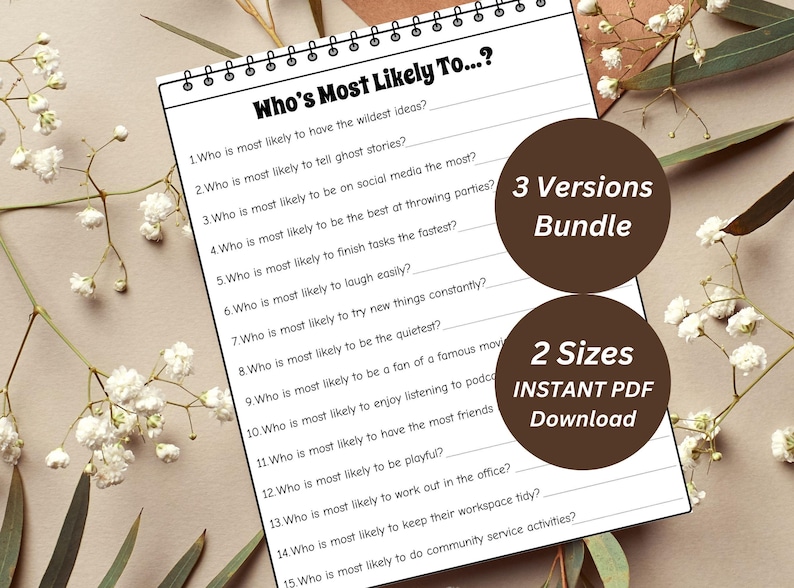 Whos Most Likely to Game Printable, Printable Team Building Game ...