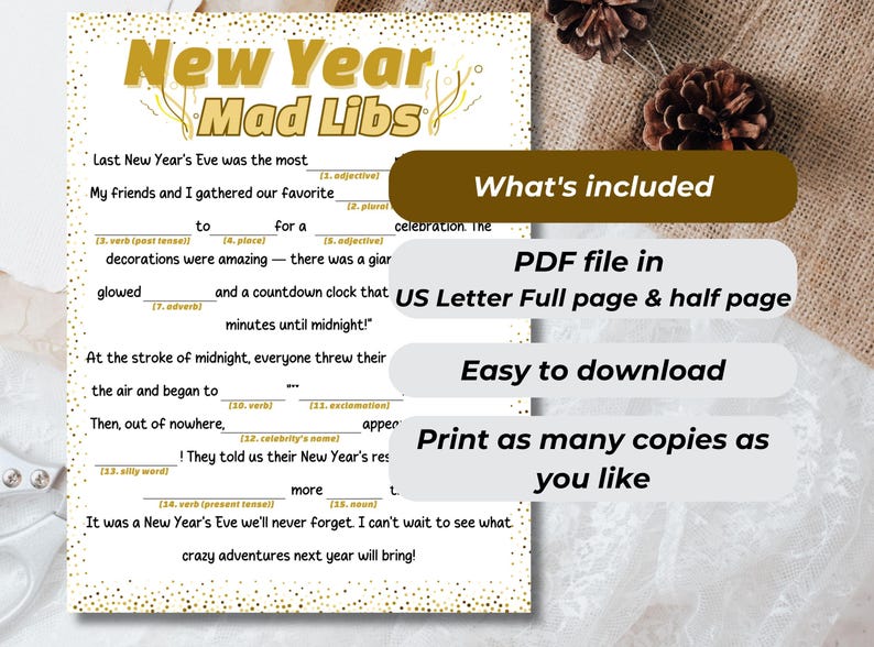 New Year's Mad Libs Game: Family Party Activity (digital Download) - Etsy