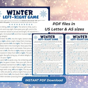Winter Left Right Game Pass the Gift Prize Exchange Game for Family ...