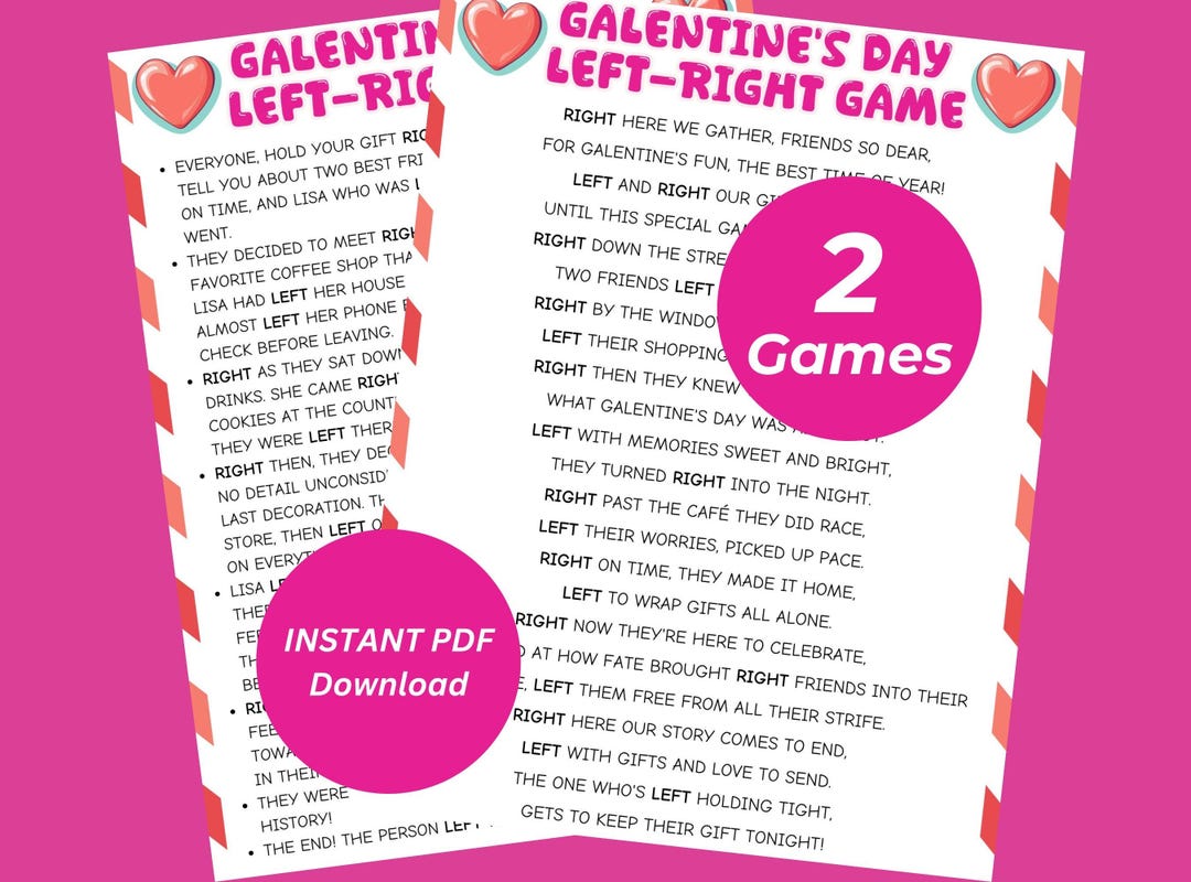 Galentine's Day Left Right Game: Printable Party Game (PDF) - Etsy