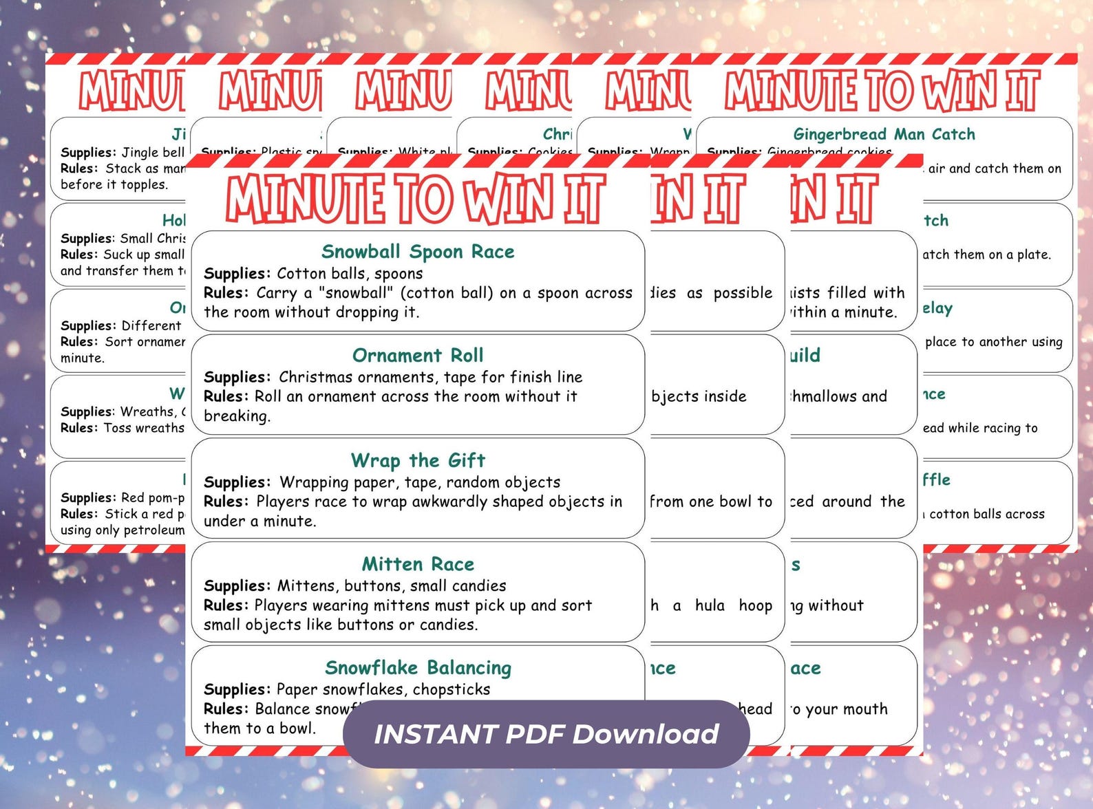 Christmas Minute to Win It Games, 50 Minute to Win It Party Games ...