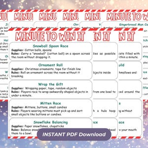 Christmas Minute to Win It Games, 50 Minute to Win It Party Games ...
