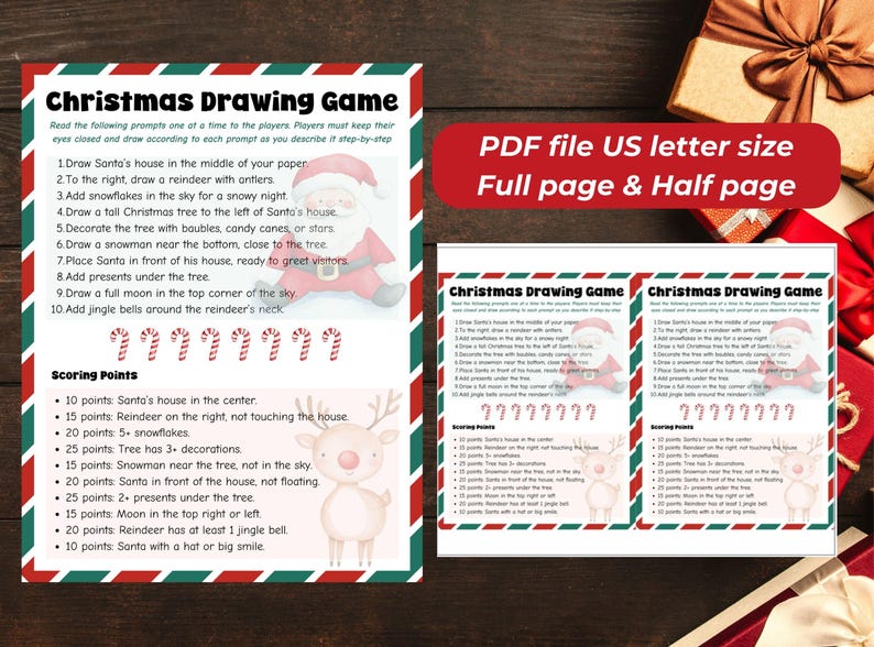 Christmas Drawing Challenge Game: Holiday Party Activity (digital ...