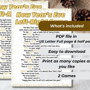 New Year's Eve Left-right Game: Printable Holiday Party Activity (PDF ...
