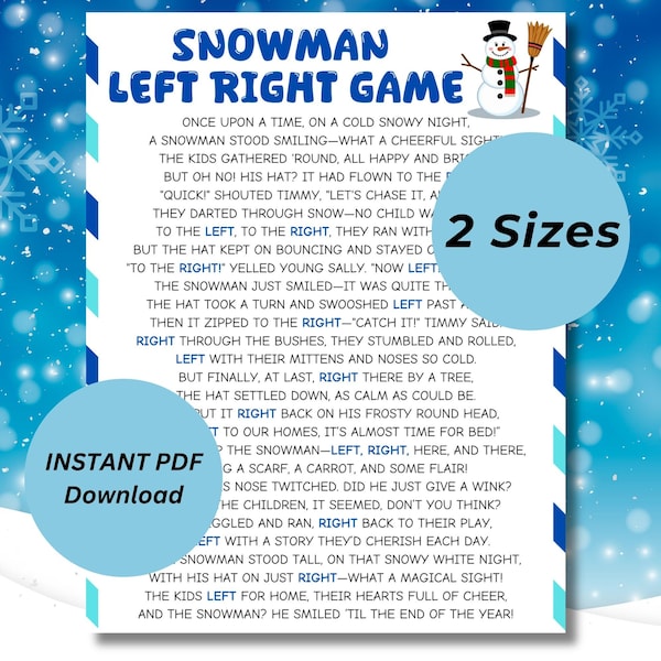 Santa Left Right Game - Etsy