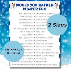 Winter Would You Rather Game Holiday Party Icebreaker Game Fun ...