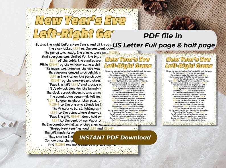 New Year's Eve Left-right Game: Printable Holiday Party Activity (PDF ...