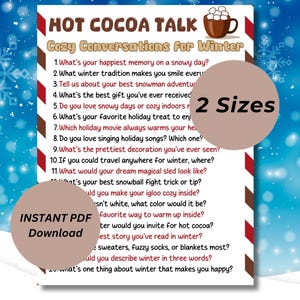 Hot Cocoa Table Talk , Winter Conversation Starters, Cozy Holiday ...