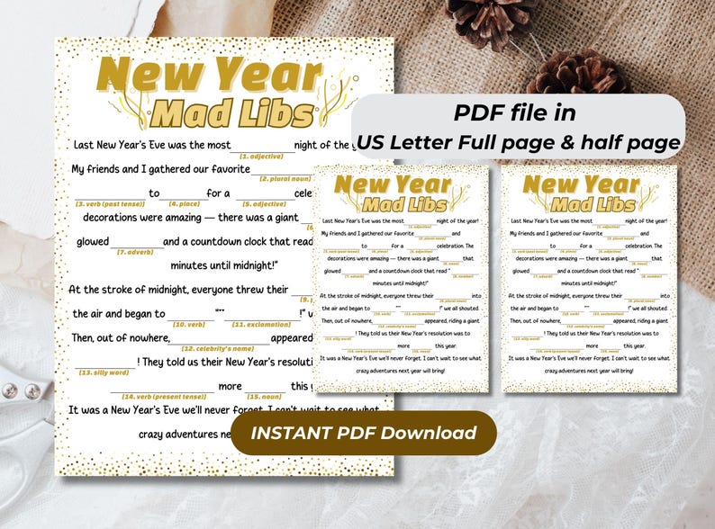 New Year's Mad Libs Game: Family Party Activity (digital Download) - Etsy