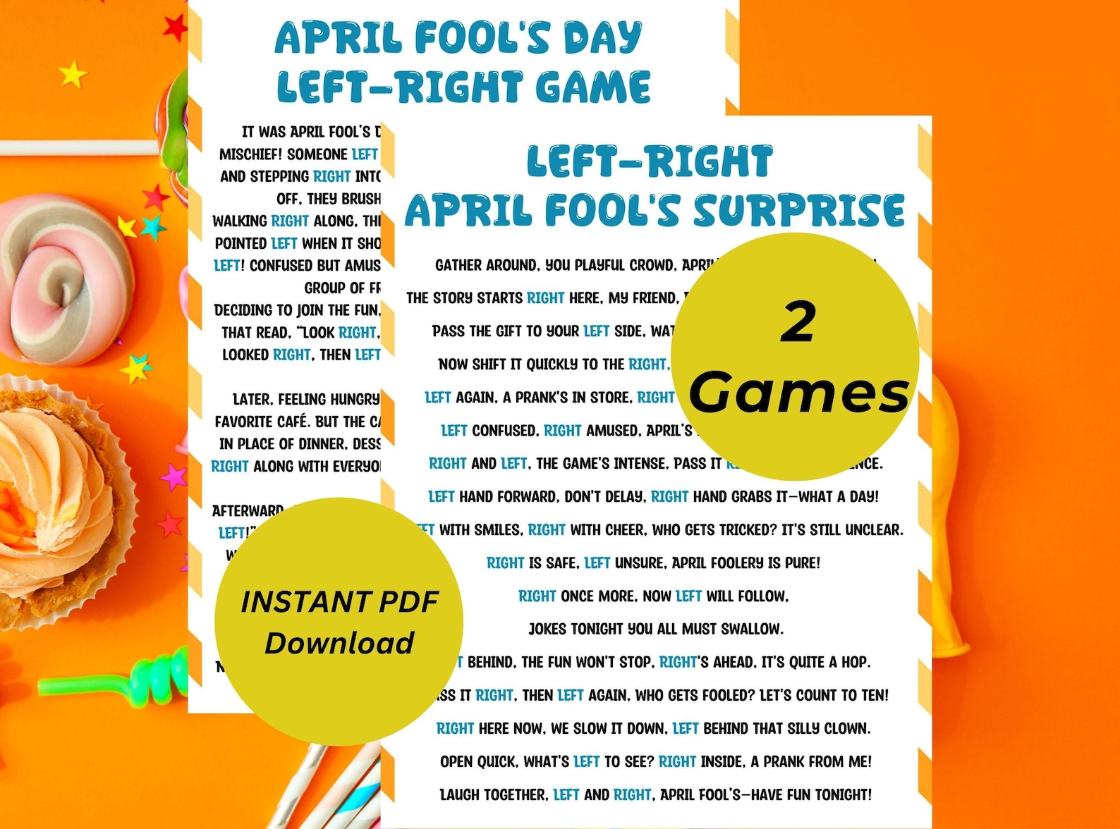 April Fool's Day Left Right Game Printable, Funny Gift Passing Game ...