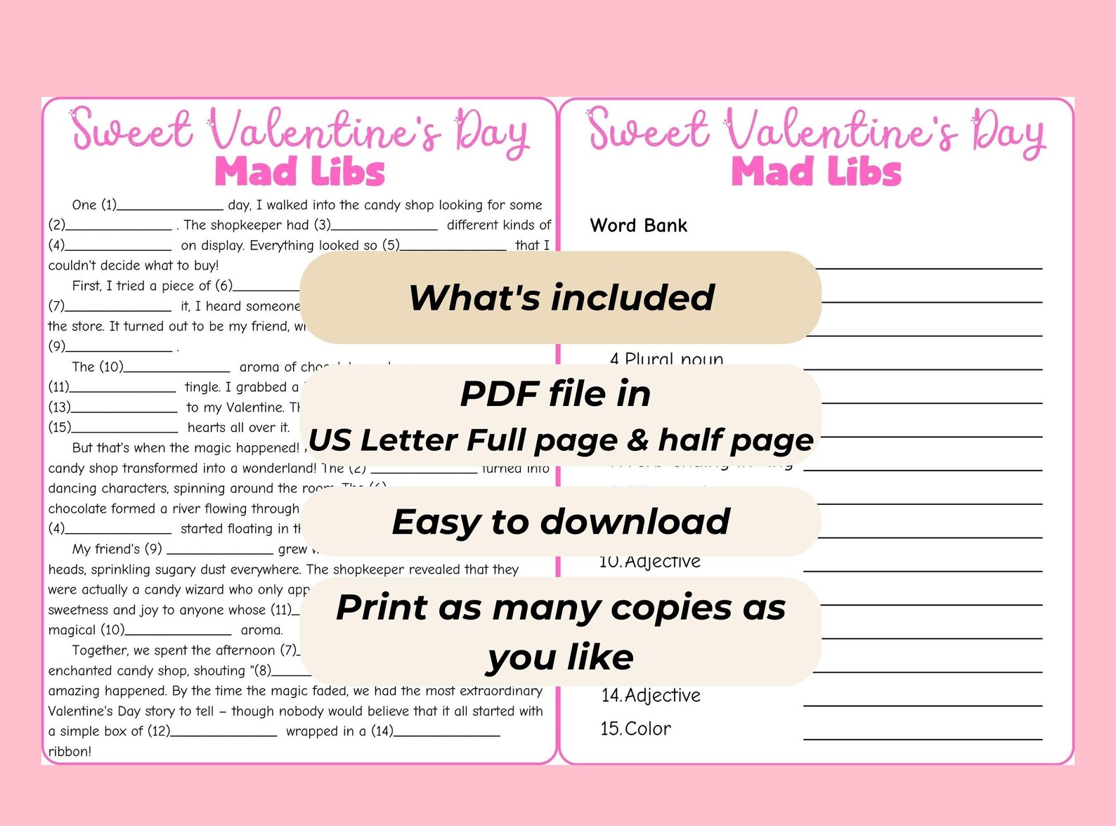 Valentine's Day Mad Libs Printable, Fun Valentine's Activity for Kids ...