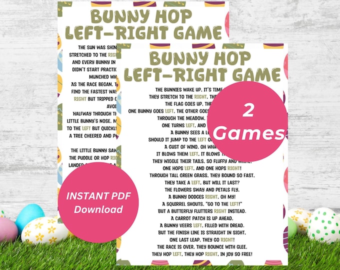 Bunny Hop Easter Game: Left Right Story, Kids Activity (PDF Download ...