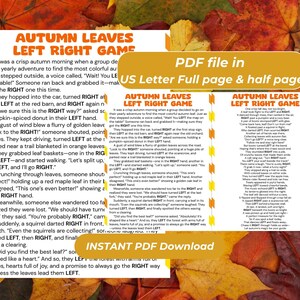 Autumn Left Right Game: Fall Party Activity (printable PDF) - Etsy