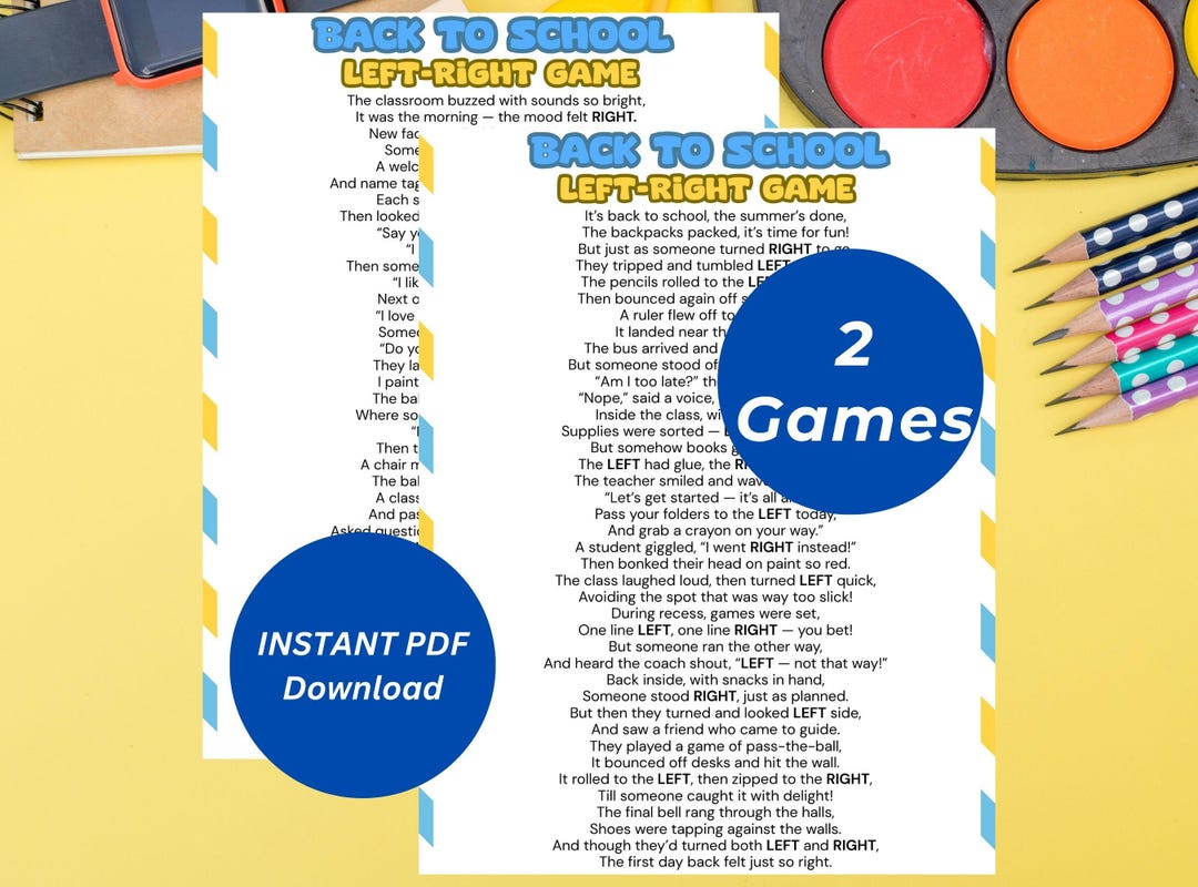 Back to School Left Right Game | First Day of School Icebreaker | Get ...