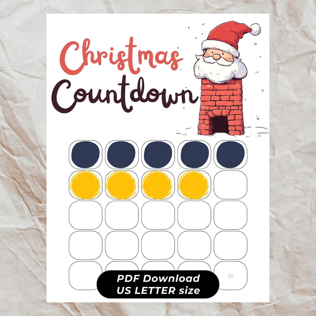 Christmas Vacation Countdown Calendar, Advent Calendar, Printable ...