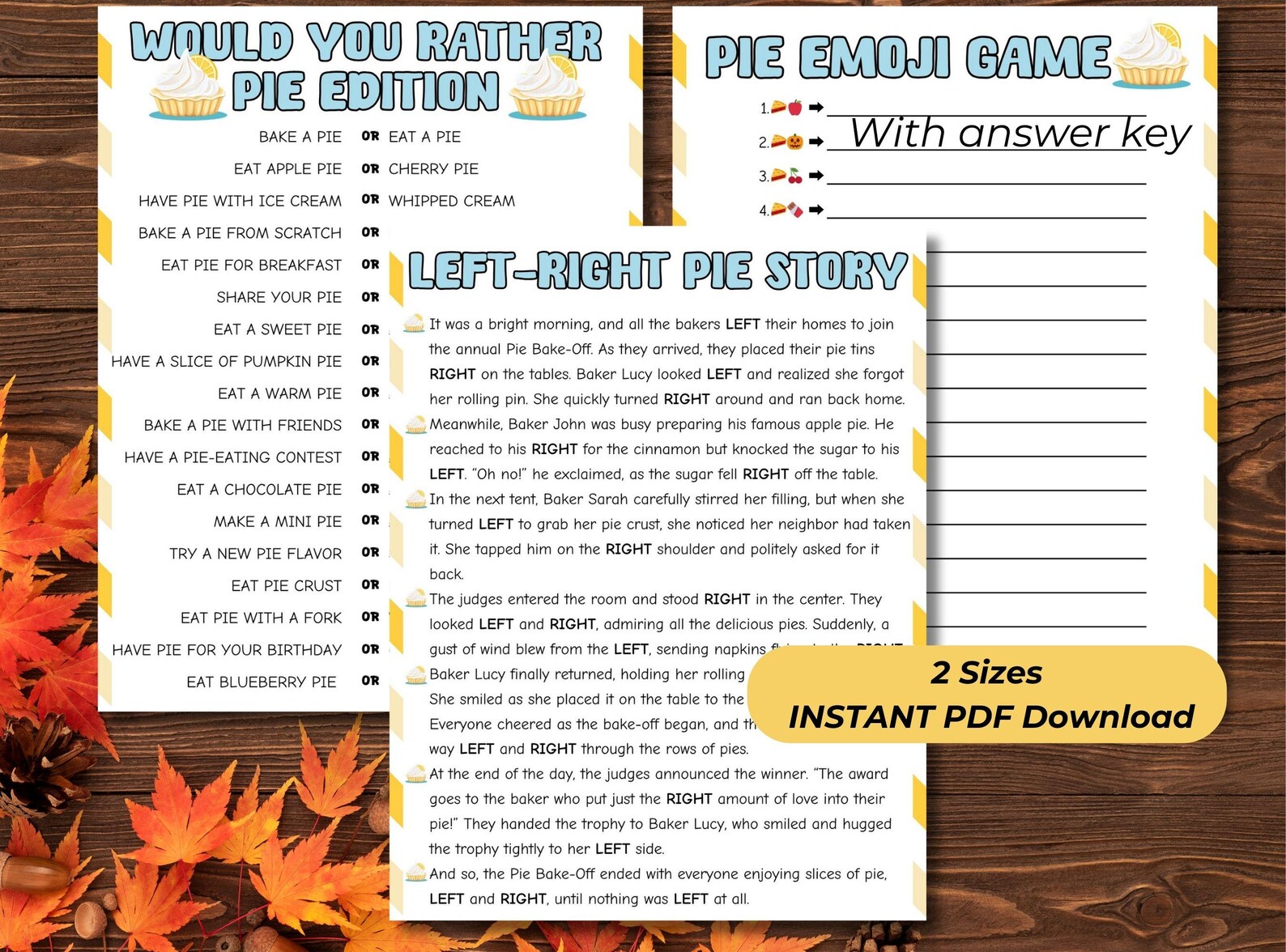 Pie Game Bundle: Fun Party Games for Pie Day (digital Download) - Etsy