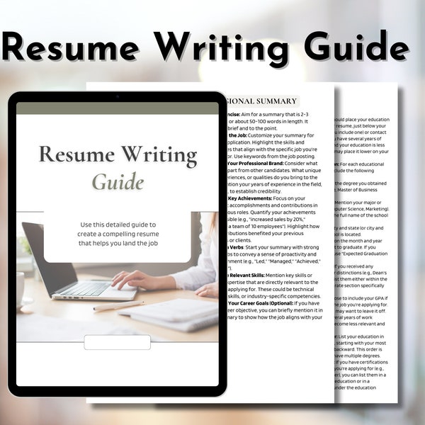 Resume Writing Guide - Etsy