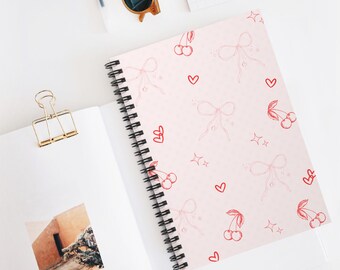 Notebook, Cute Cherry Notebook, Back to School, Cute Notebook - Etsy