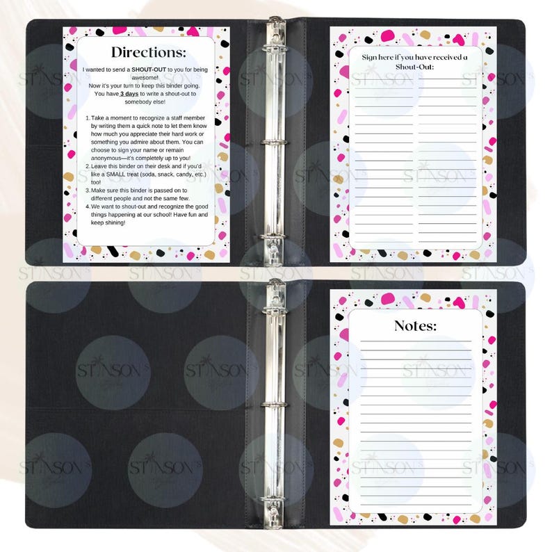 Staff Shout Out Binder - Etsy