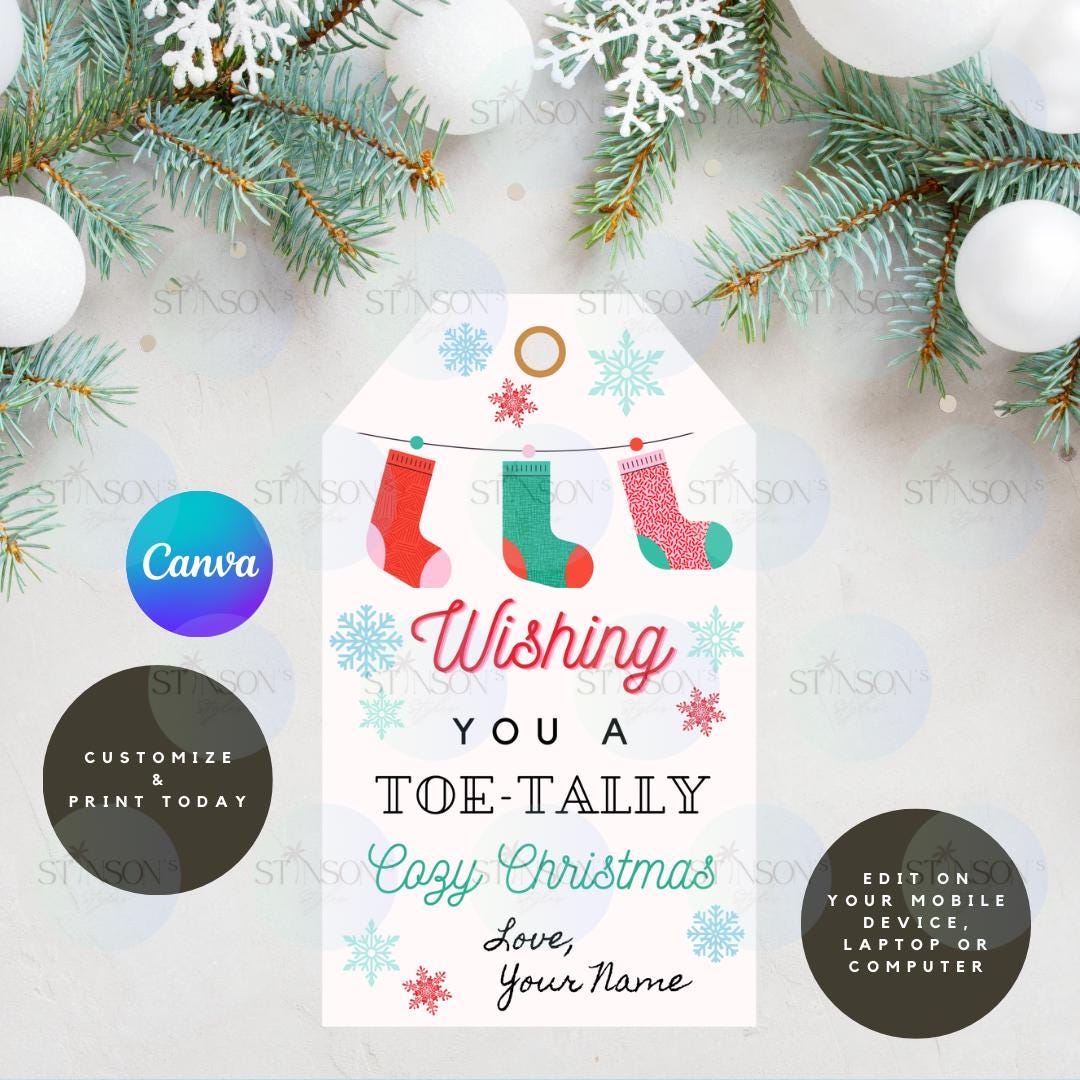Wishing You a Toe-tally Cozy Christmas Tag - Etsy