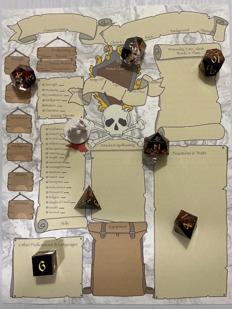 Stylized DND Character Sheets, Dungeons and Dragons Character Sheets ...