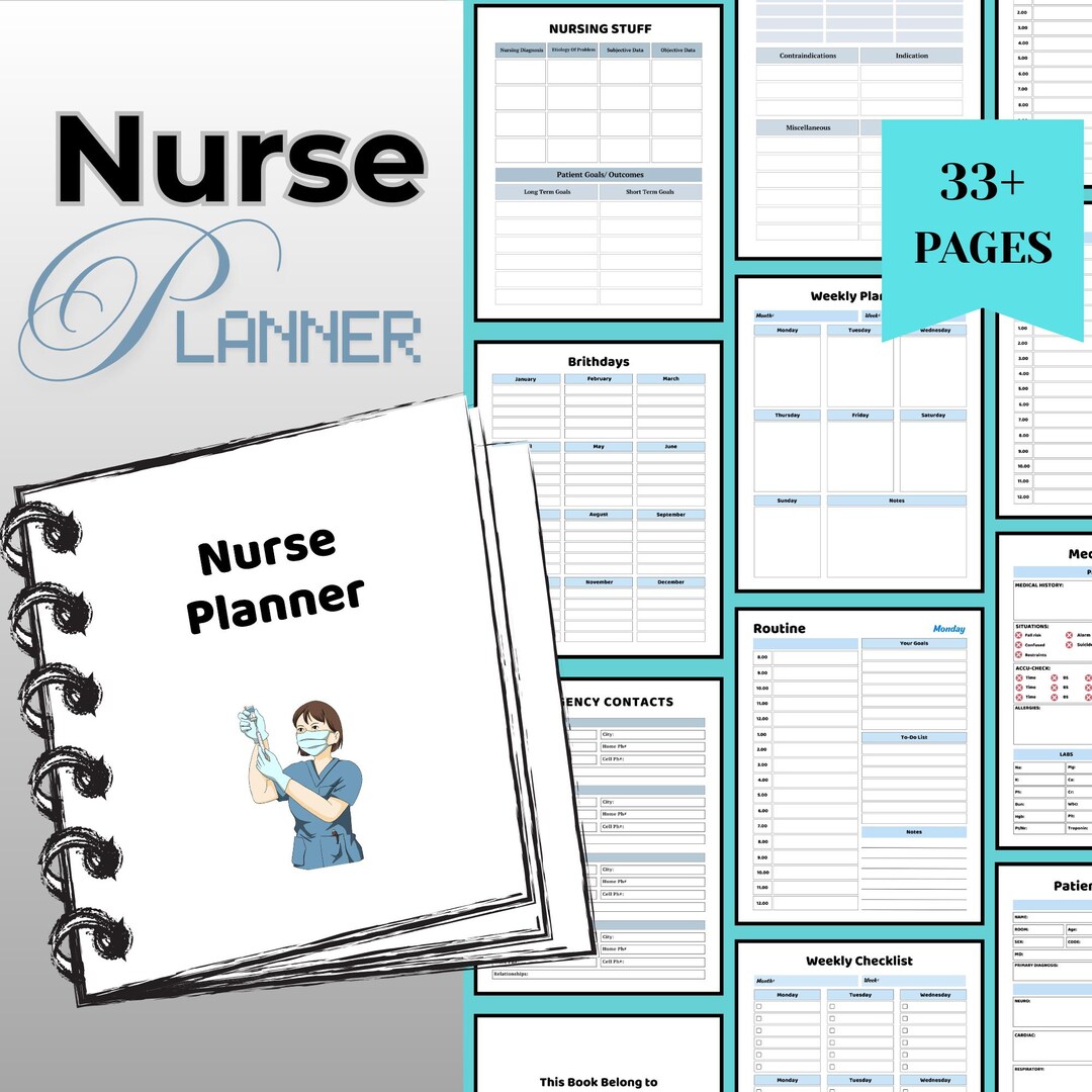 Editable Nurse Planner, Planner for Nursing Student, Nursing Study ...