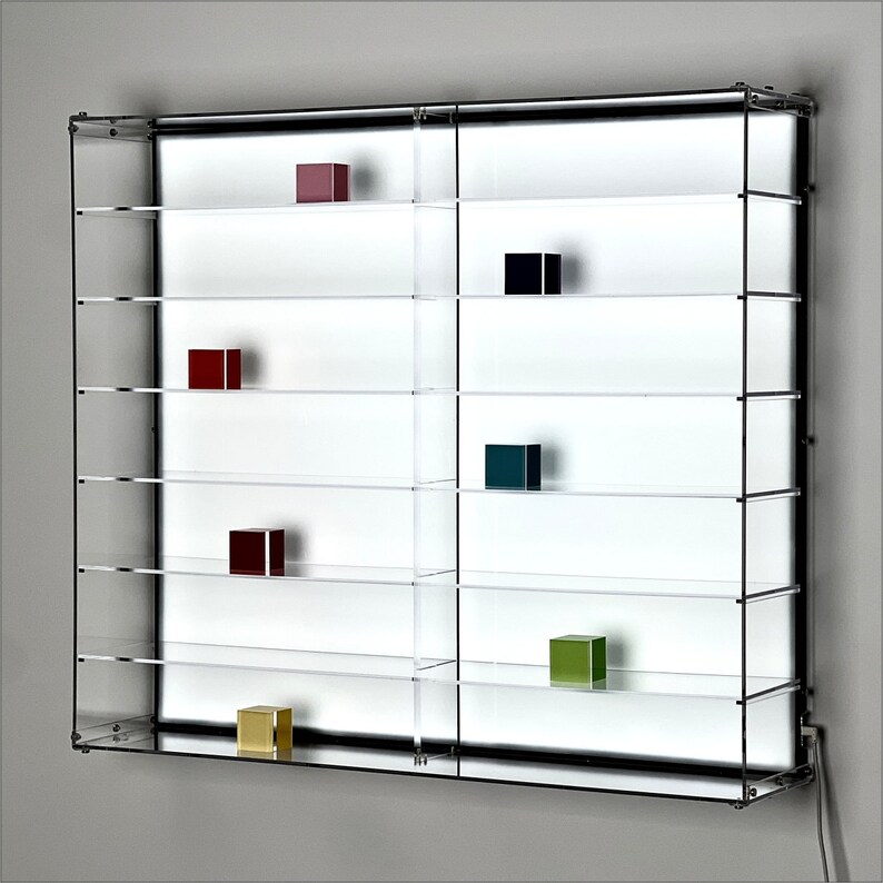 Wall-mount Plexiglass Back-lit LED Display Shelf Show-case - Etsy