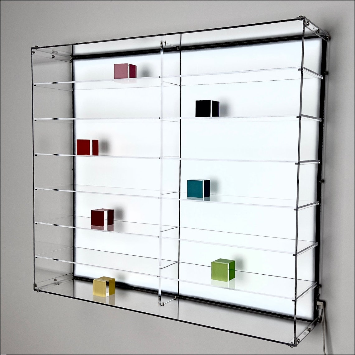 Wall-mount Plexiglass Back-lit LED Display Shelf Show-case - Etsy