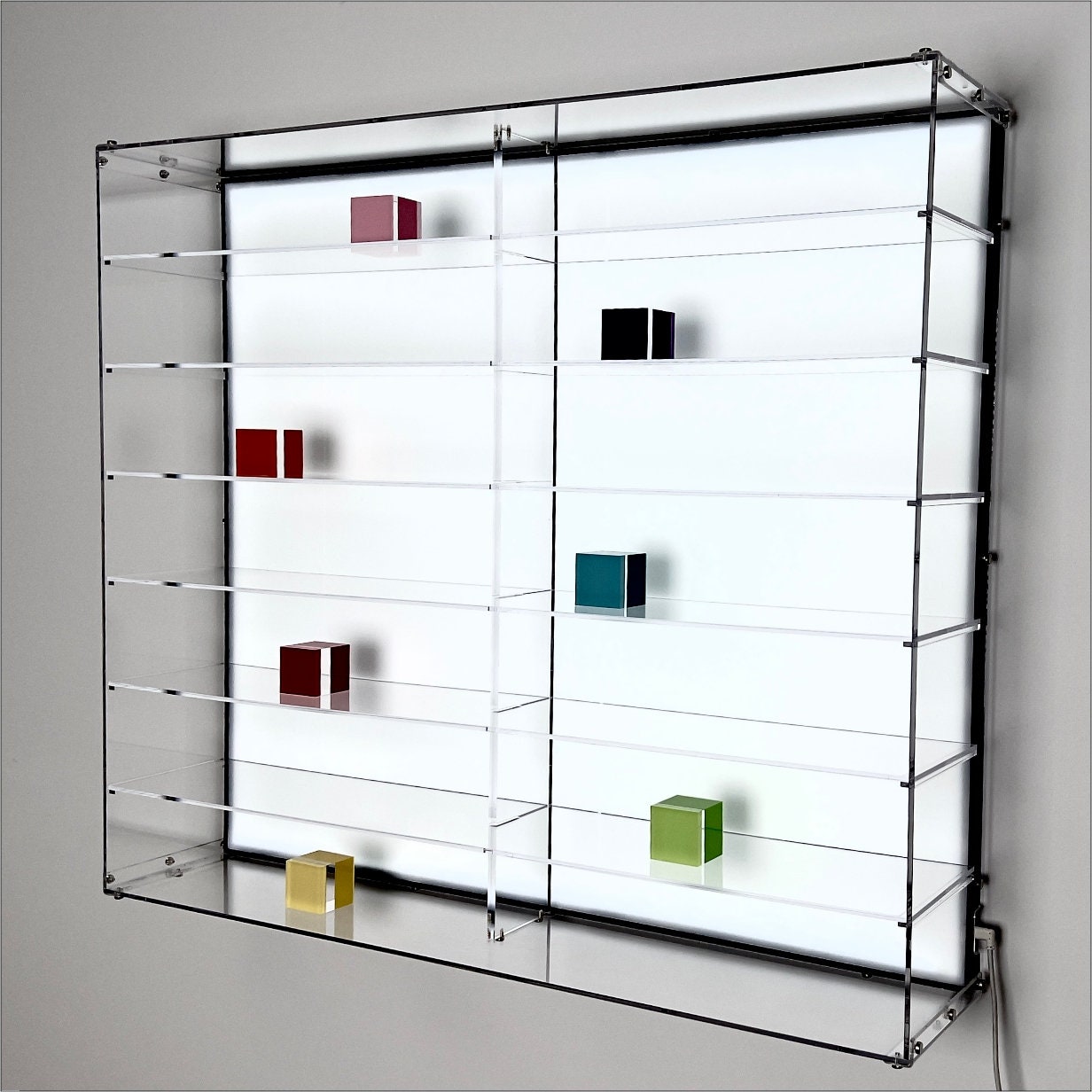 Wall-mount Plexiglass Back-lit LED Display Shelf Show-case - Etsy
