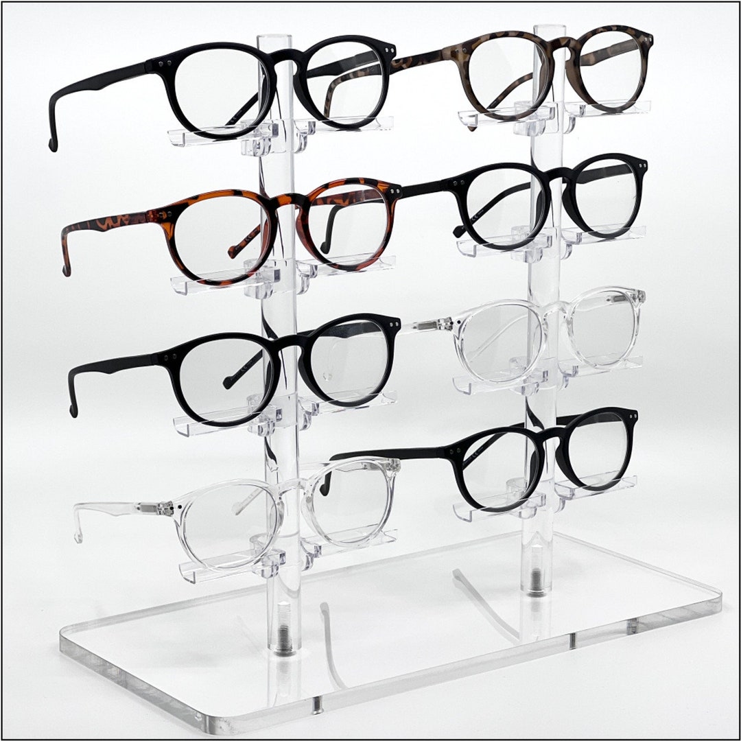 Double Optical Frame Display Risers With 2 X 4 Flat Clips in a Row - Etsy