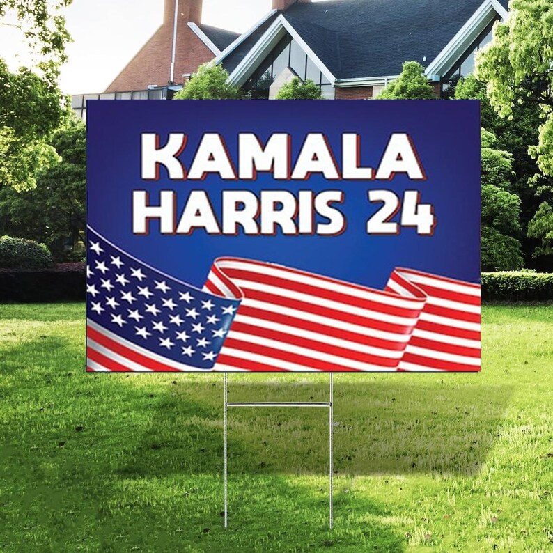 Kamala Harris 2024 President Yard Sign, Harris 2024 Lawn Sign, We're ...