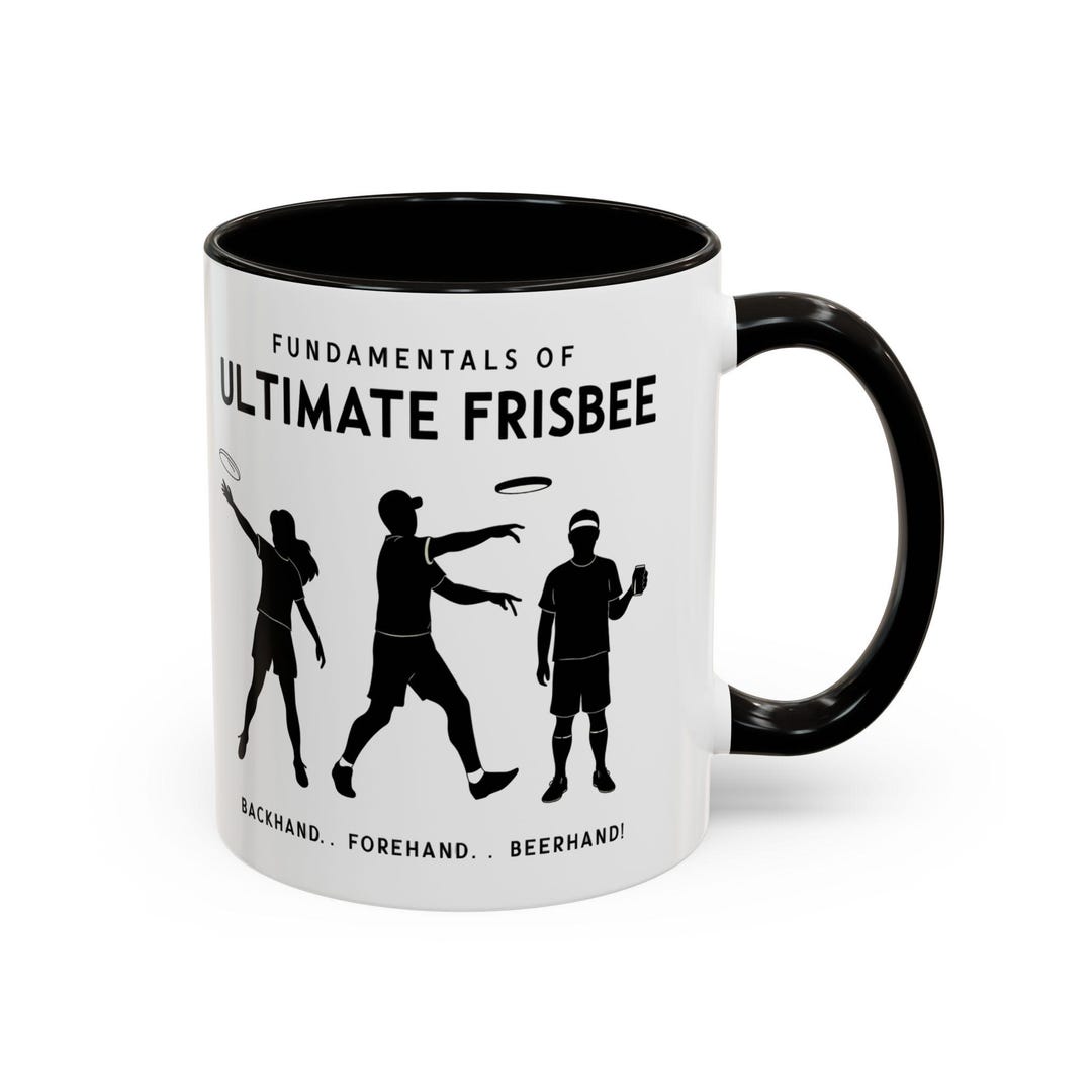 Funny Ultimate Frisbee Mug: Backhand, Forehand, Beerhand | Disc Player ...