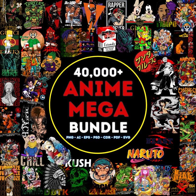 Mega Design Bundle: 40,000 Designs, Anime, Streetwear, Anime Vector ...