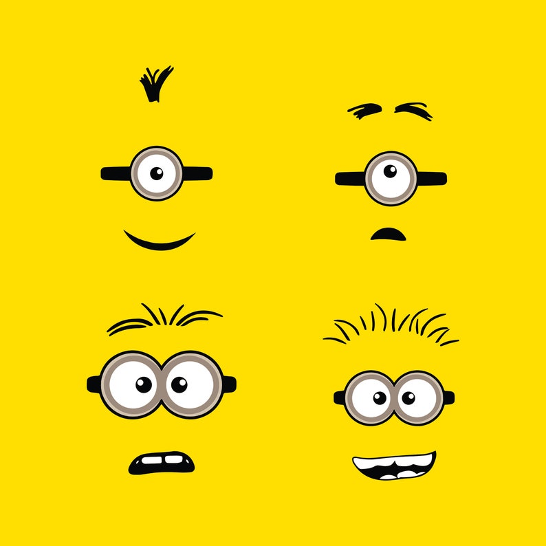 Minion Face Svg Bundleminion Svgfunny Minion Faceminion Cut File For Circuitminion Eyes