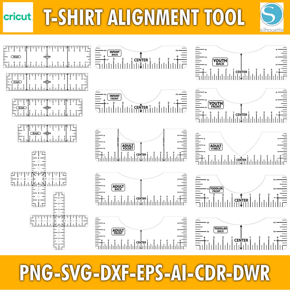 T-shirt Alignment Tool SVG, Tshirt Ruler Svg, T-shirt Placement Guide ...